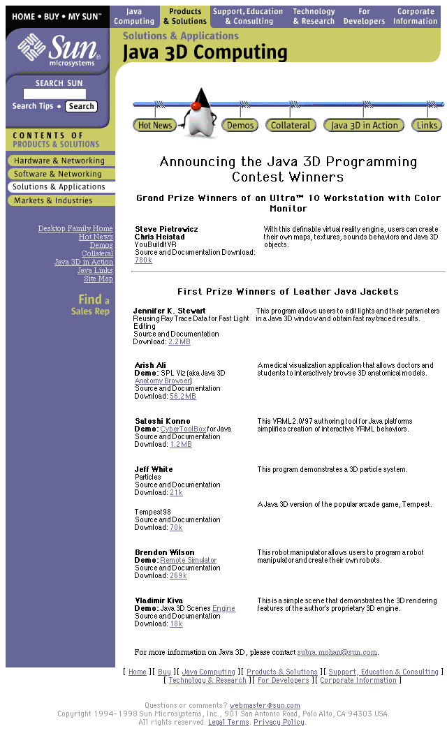 Java3D Contest Winner! | www.brendonwilson.com